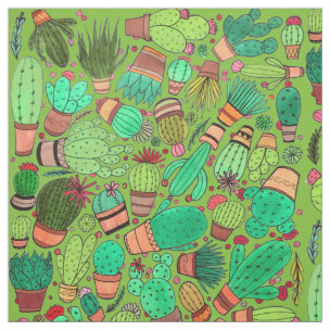 Cactus Print Fabric | Zazzle