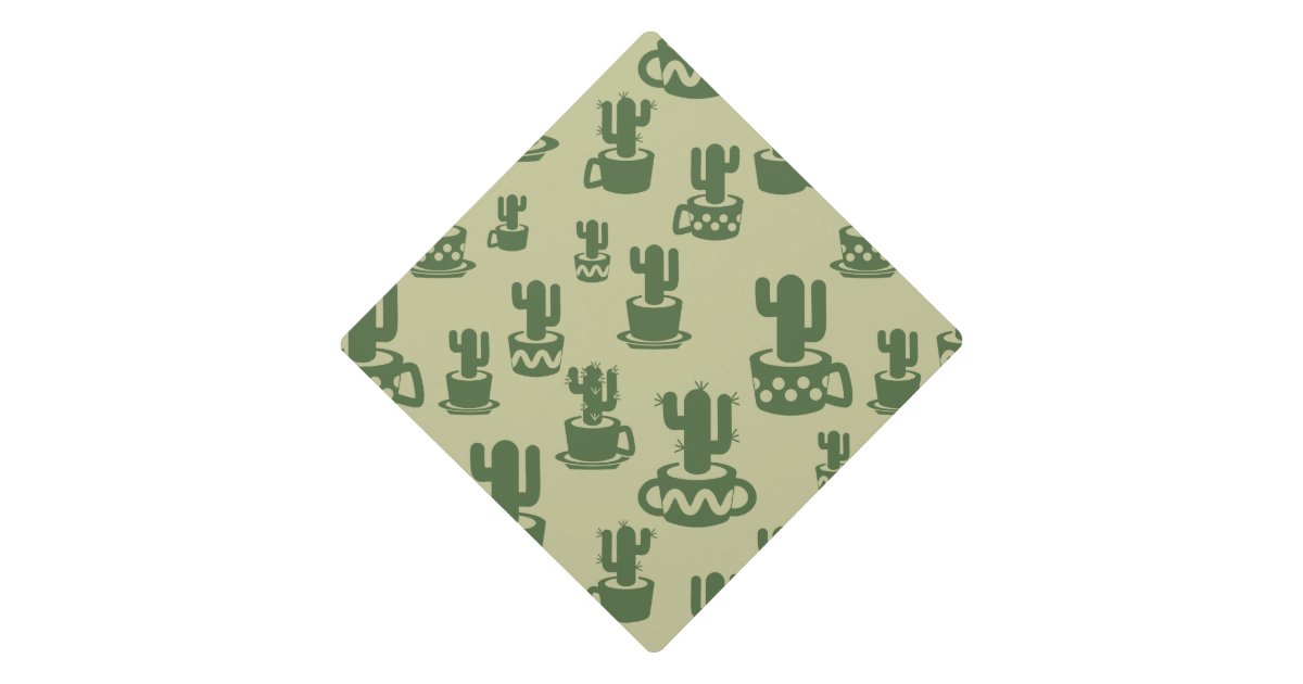 Succulent cactus silhouette in cups and pots graduation cap topper | Zazzle