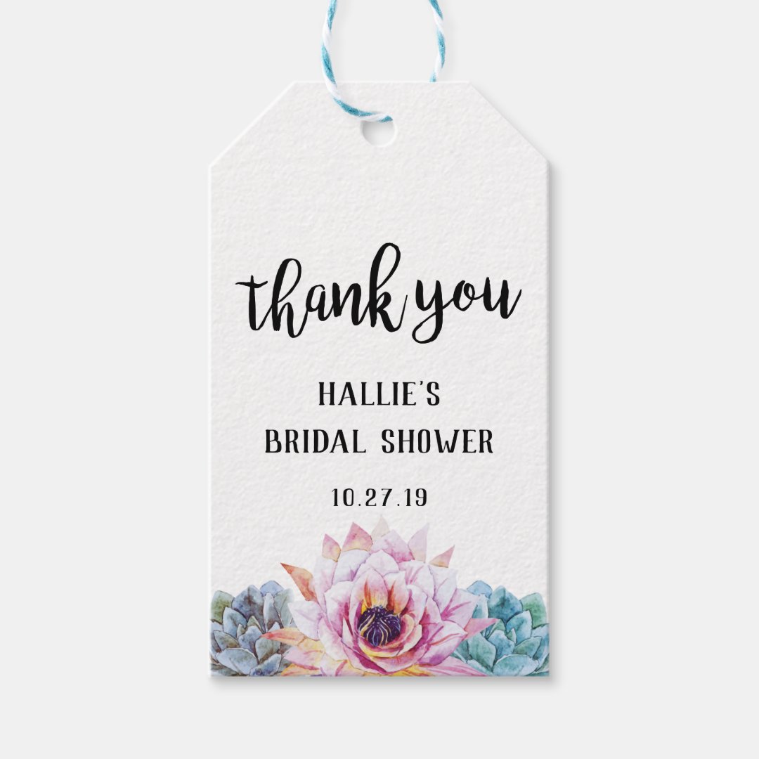 Succulent Favor Tag | Zazzle