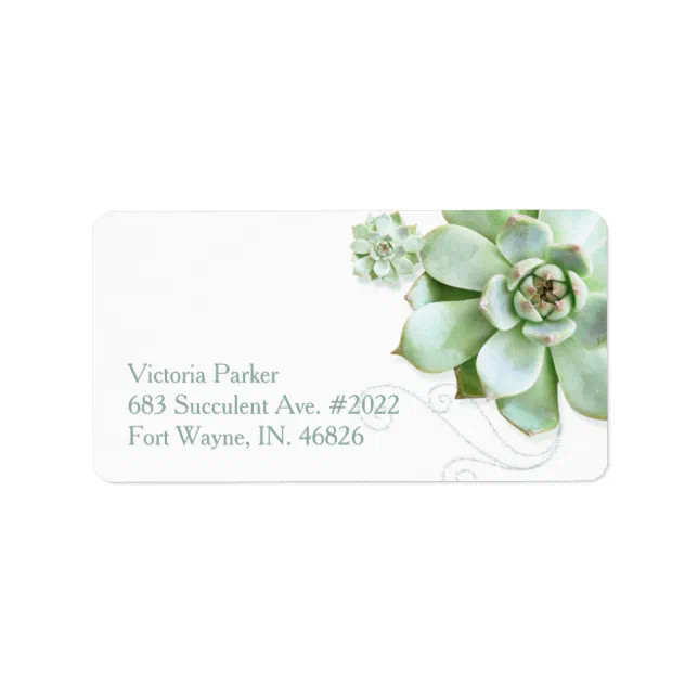 Succulent Garden Botanical Wedding Address Label | Zazzle