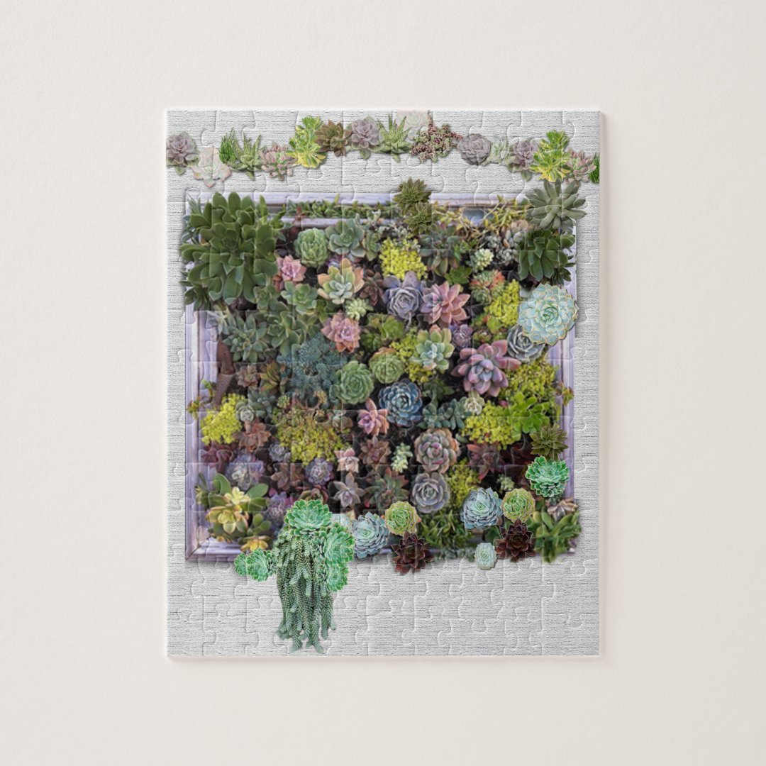 Succulent garden design jigsaw puzzle | Zazzle