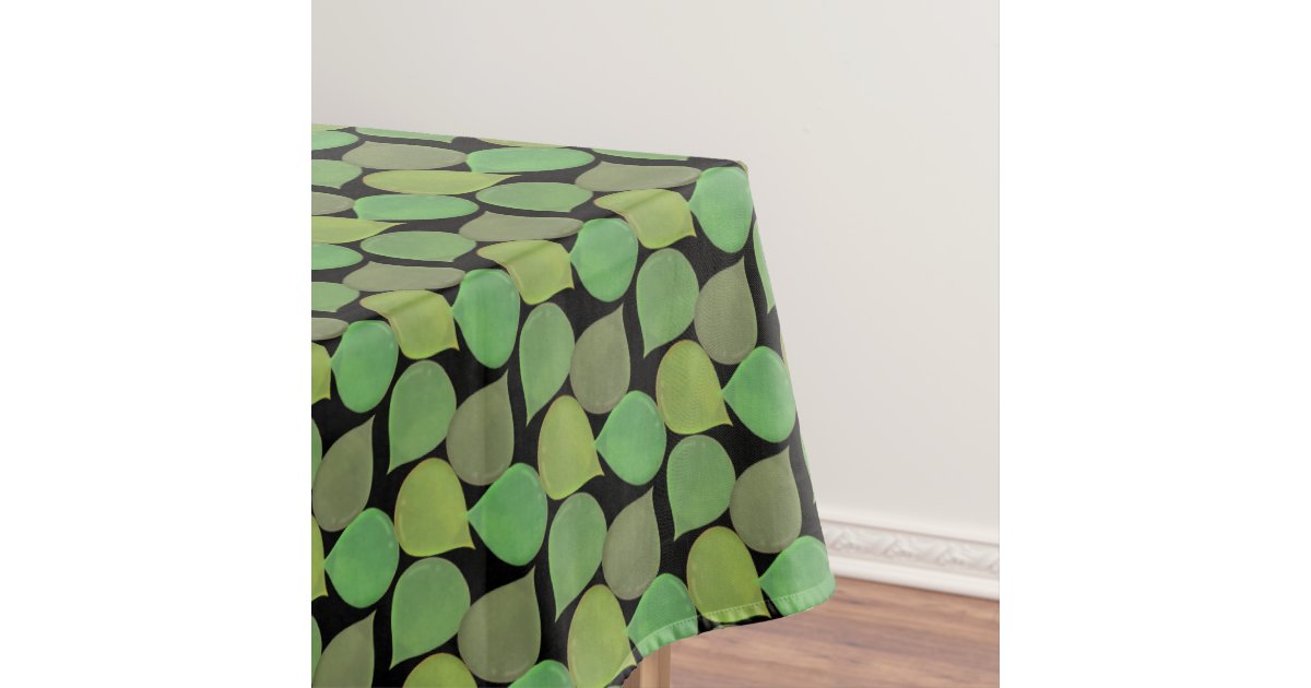 Succulent Jade Tree Green Leaves on Black Tablecloth | Zazzle