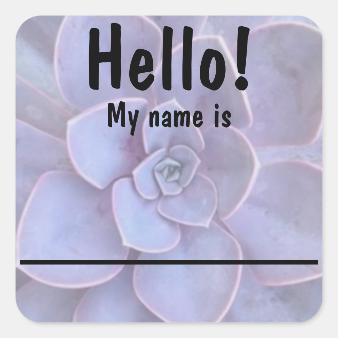 Succulent Name tag Stickers | Zazzle