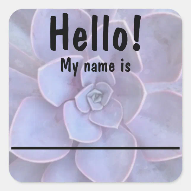 Succulent Name tag Stickers | Zazzle