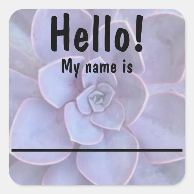 Succulent Name tag Stickers | Zazzle