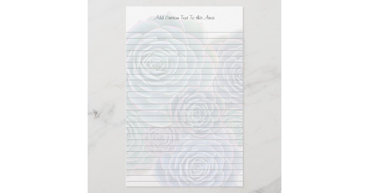 Succulent Personal Lined Writing Paper | Zazzle