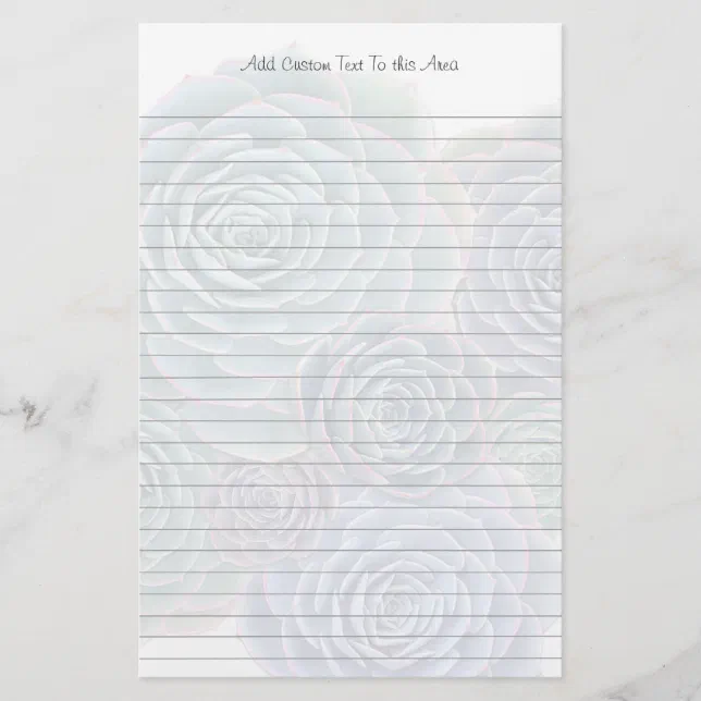 Succulent Personal Lined Writing Paper | Zazzle