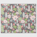 Succulent Plants And Cactus Pattern Wrapping Paper | Zazzle