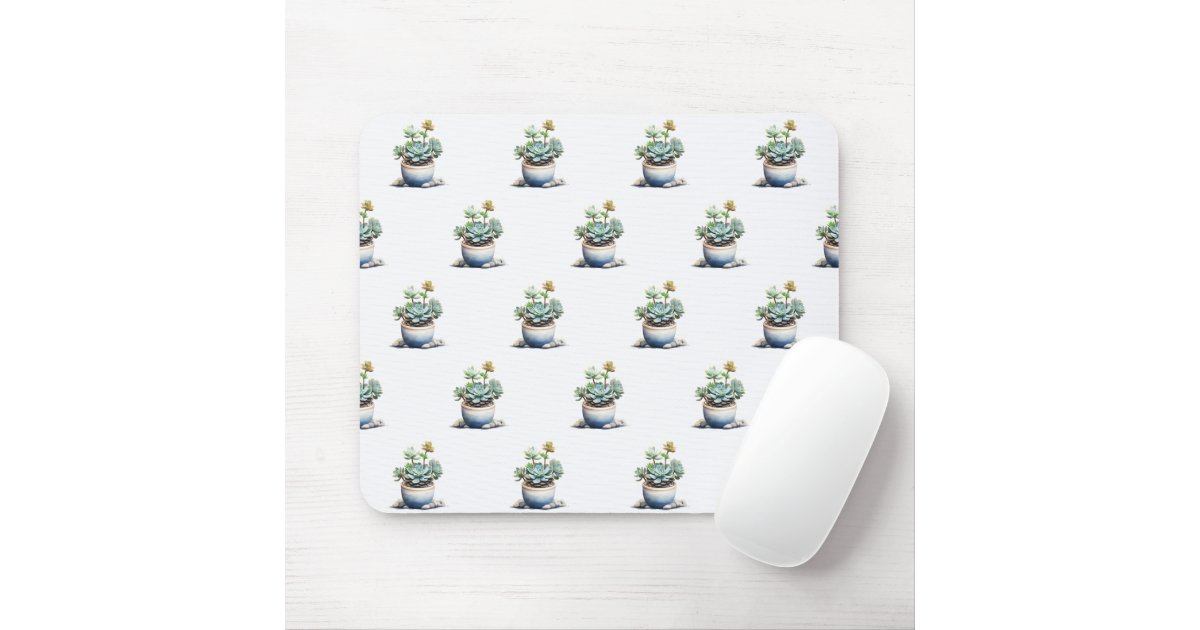 Succulent Plants in Pots Mouse Pad | Zazzle