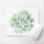 Succulent Sage Green Botanical Watercolor Elegant Mouse Pad | Zazzle