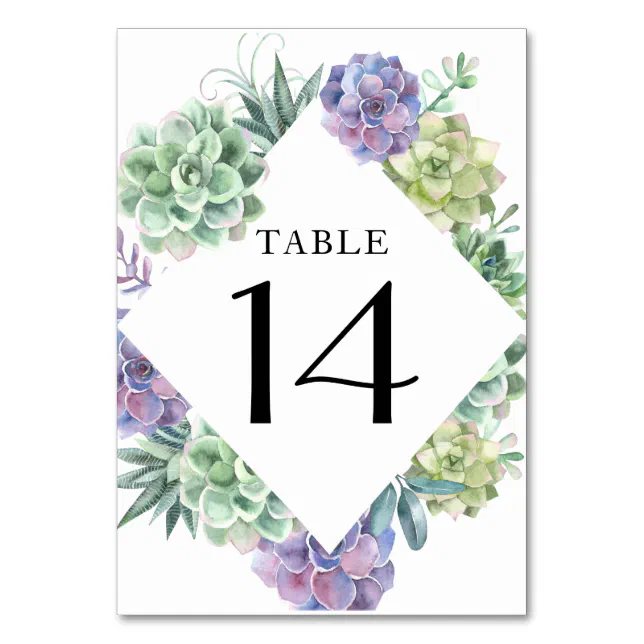 Succulent Table Number | Zazzle