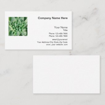 Succulent Theme Nature Business Card | Zazzle