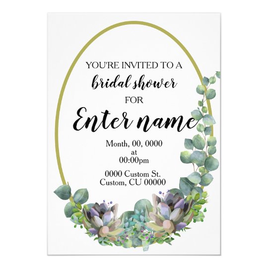 Succulent themed bridal shower invitation | Zazzle.com