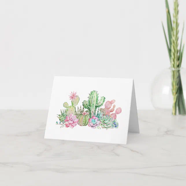 Succulents & Cacti Note Card | Zazzle