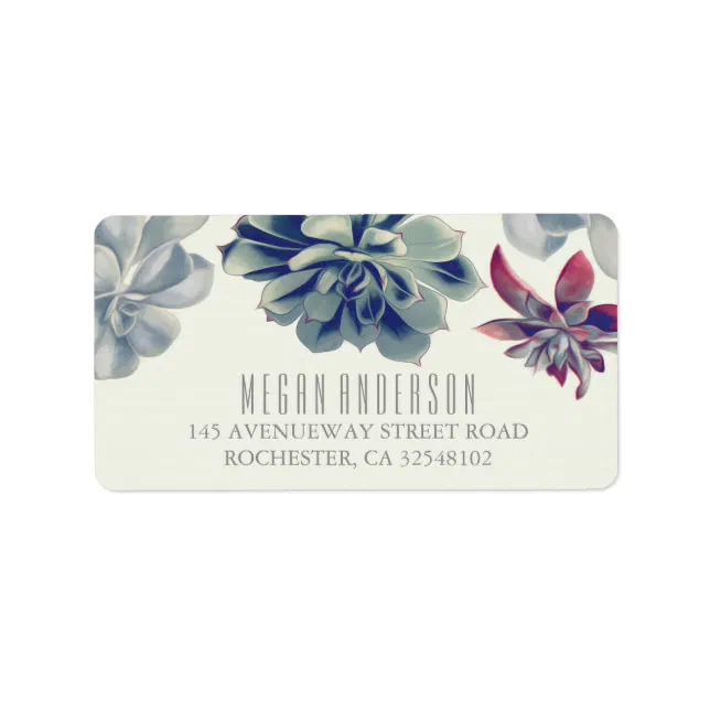 Succulents Floral Elegant Wedding Label | Zazzle