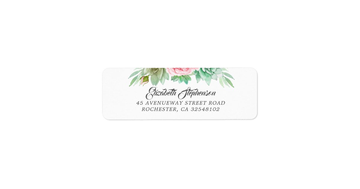 Succulents Floral Label | Zazzle