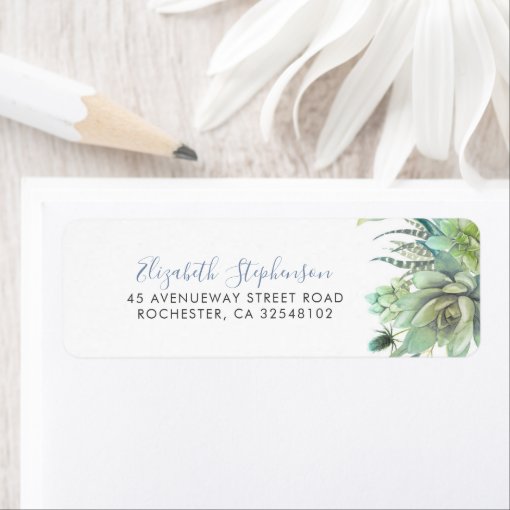 Succulents Greenery Label | Zazzle
