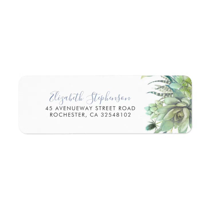 Succulents Greenery Label | Zazzle
