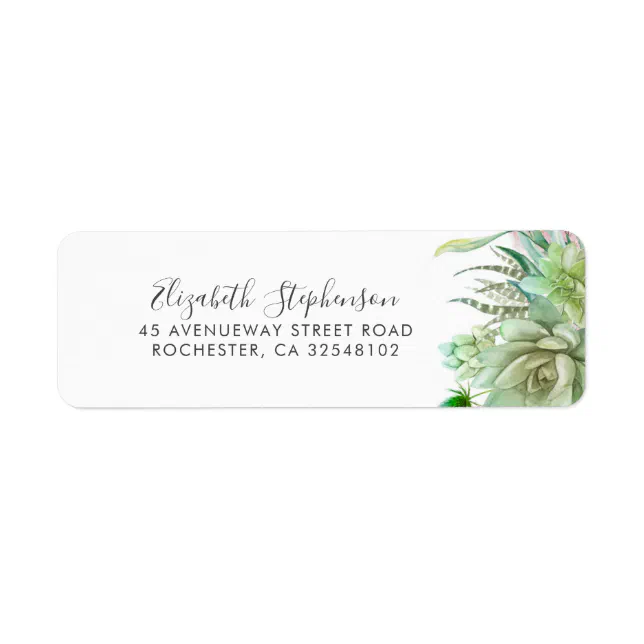 Succulents Greenery Modern Label | Zazzle
