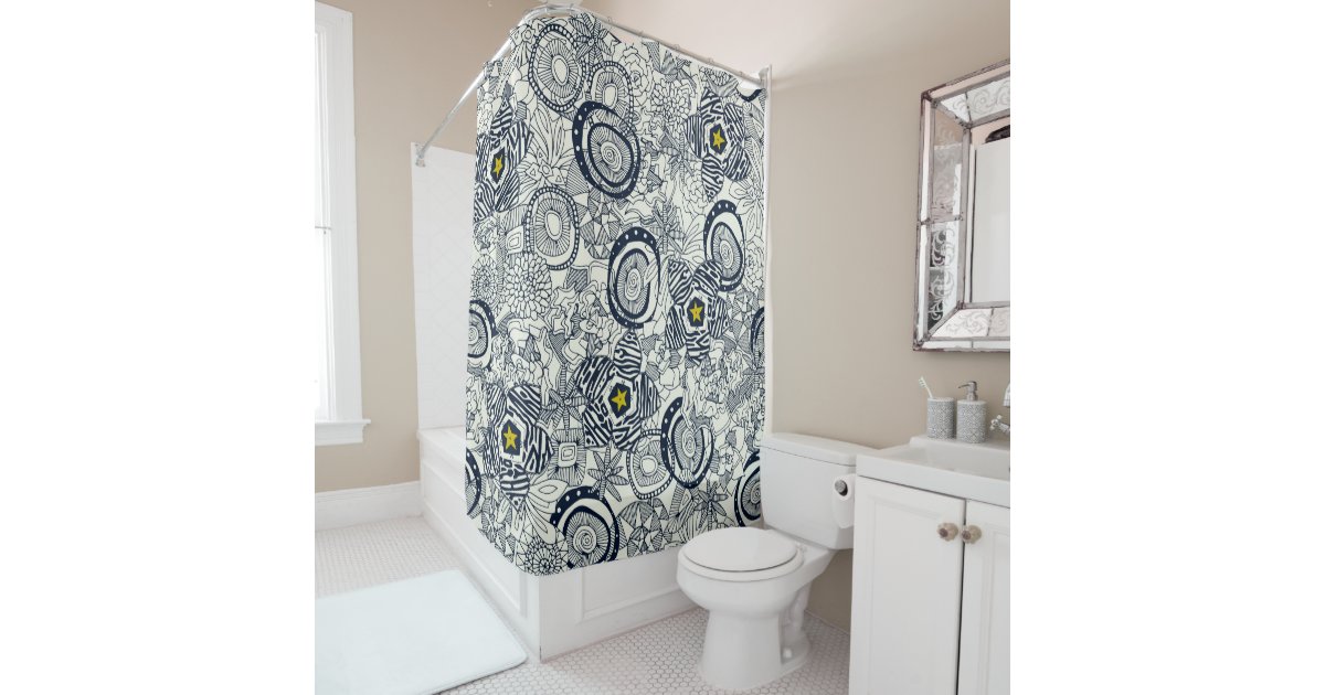 succulents ivory chartreuse star shower curtain | Zazzle