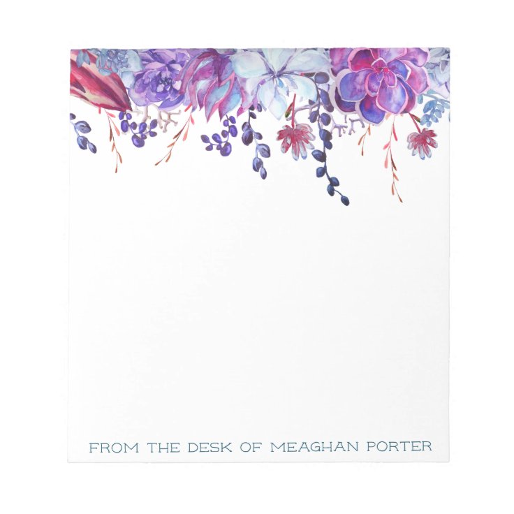 Succulents Personalized Notepad - From the Desk Of | Zazzle