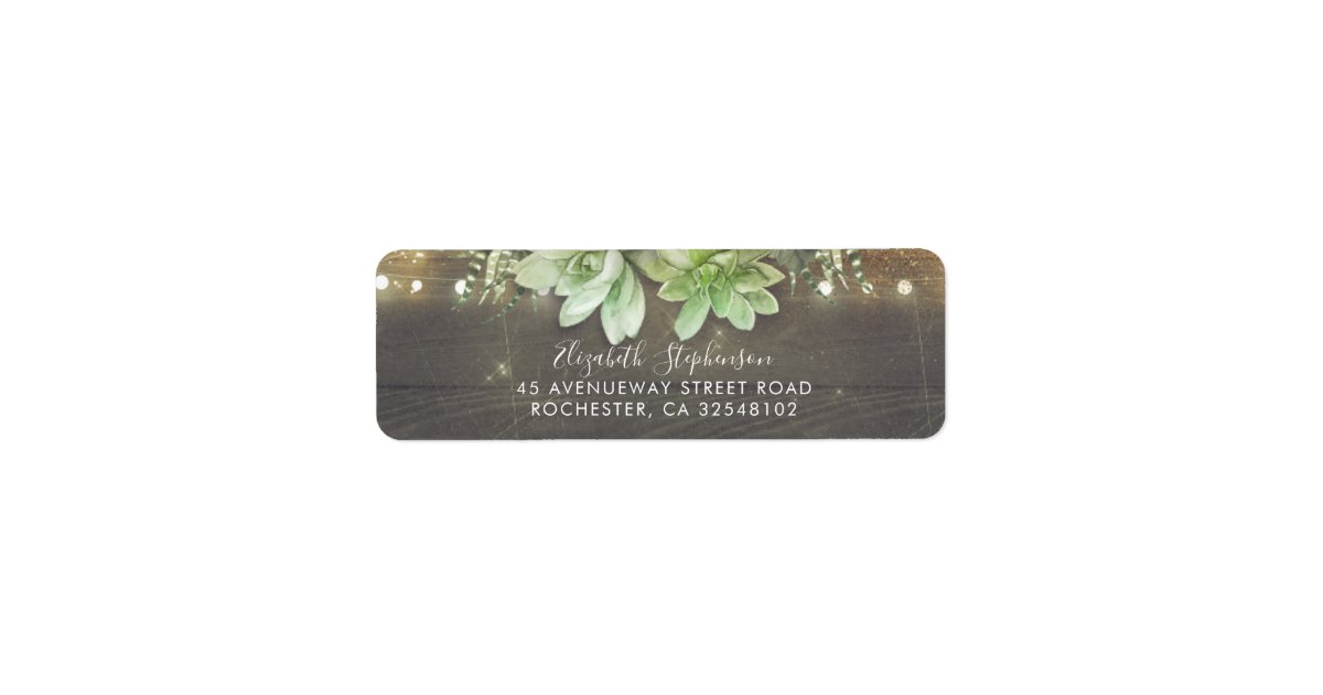 Succulents Rustic Label | Zazzle