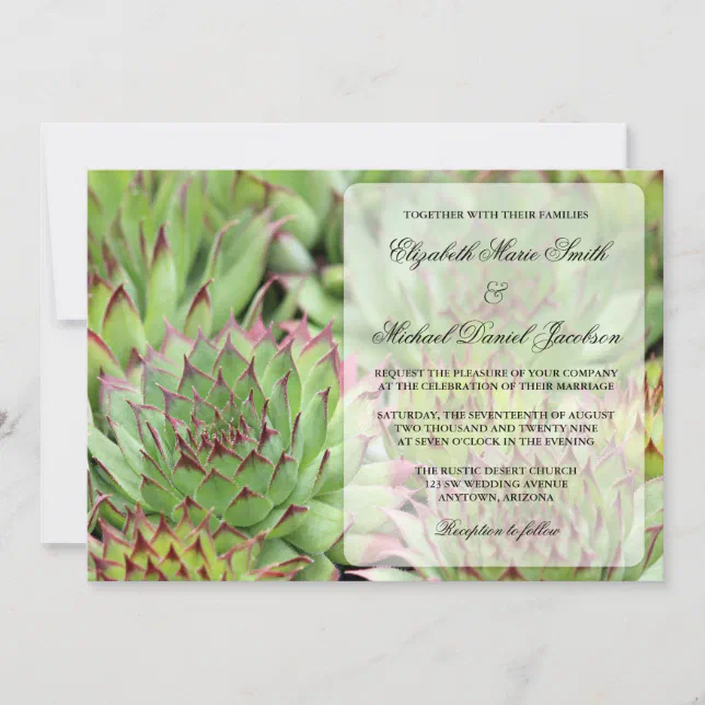 Succulents Wedding Invitation | Zazzle