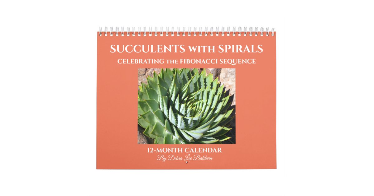 Succulents with Fibonacci Spirals Calendar | Zazzle
