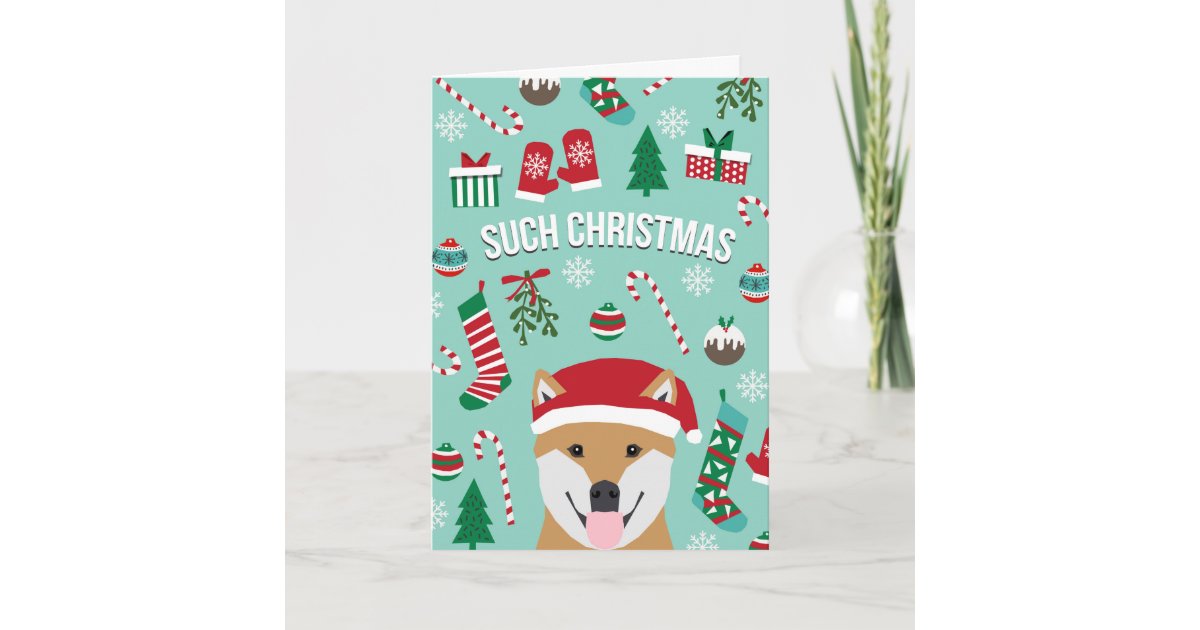 Such Christmas Doge Shiba Inu Christmas Card | Zazzle