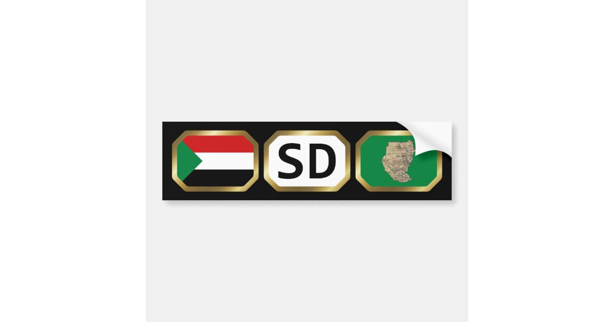 Sudan Flag Map Code Bumper Sticker | Zazzle