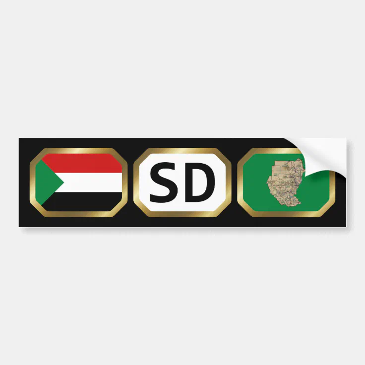 Sudan Flag Map Code Bumper Sticker | Zazzle