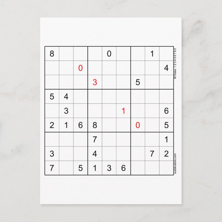 Sudoku Birthday Card 03-10 | Zazzle