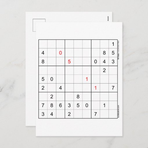 Sudoku Birthday Card 05-11 | Zazzle