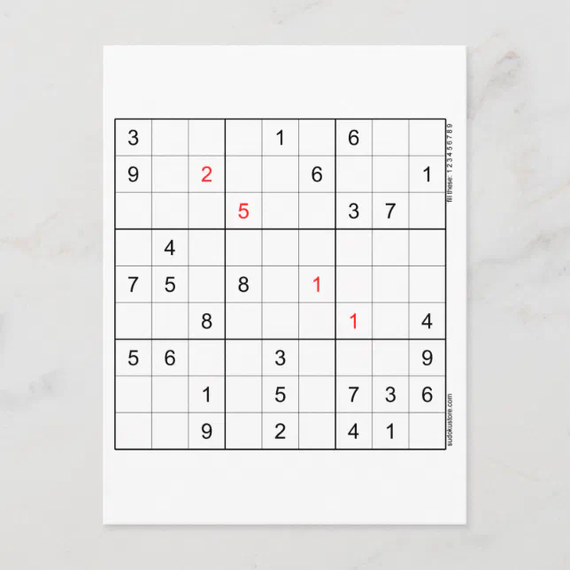 Sudoku Birthday Card 25-11 | Zazzle