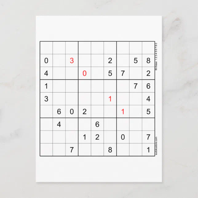 Sudoku Birthday Card 30-11 | Zazzle