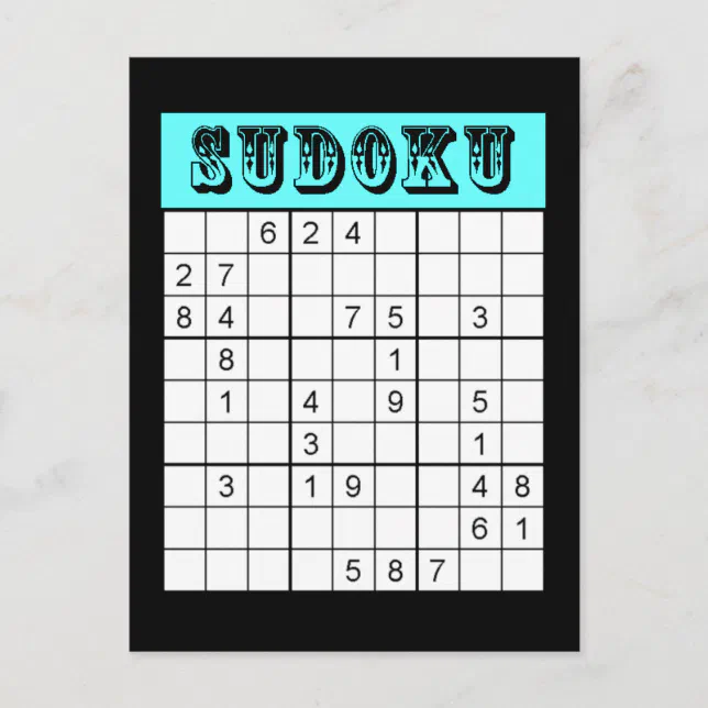 Sudoku Postcard | Zazzle