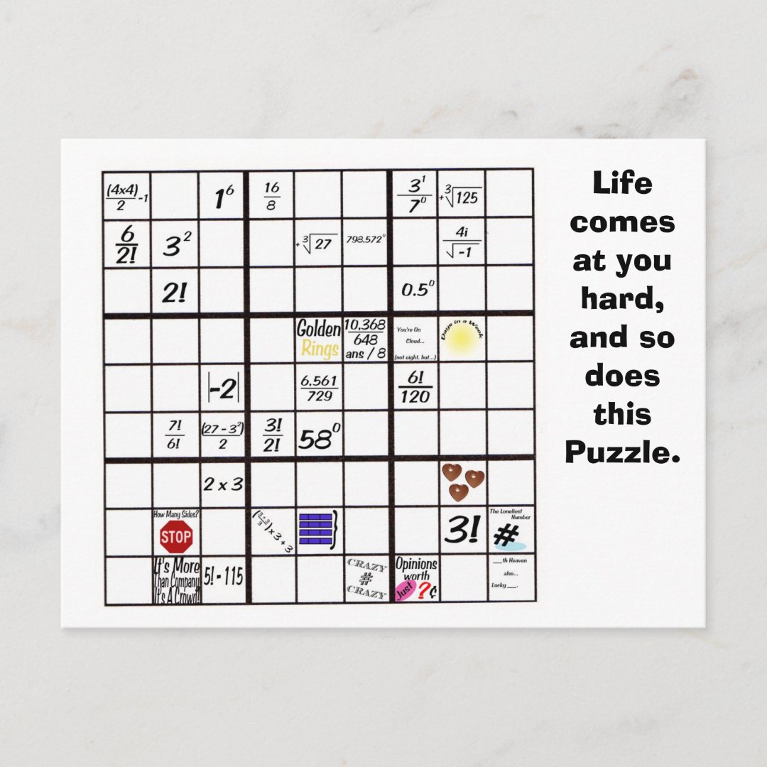 Sudoku Puzzle Cards | Zazzle