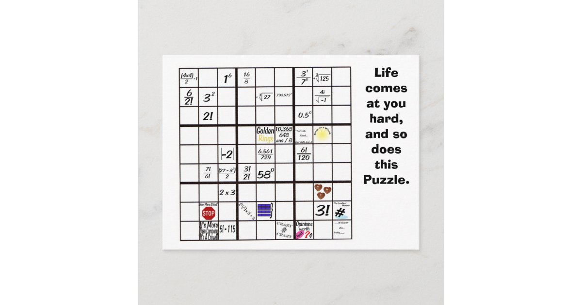 Sudoku Puzzle Cards | Zazzle