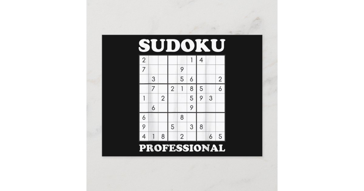 Sudoku Puzzle Game Lover Graphic Postcard | Zazzle