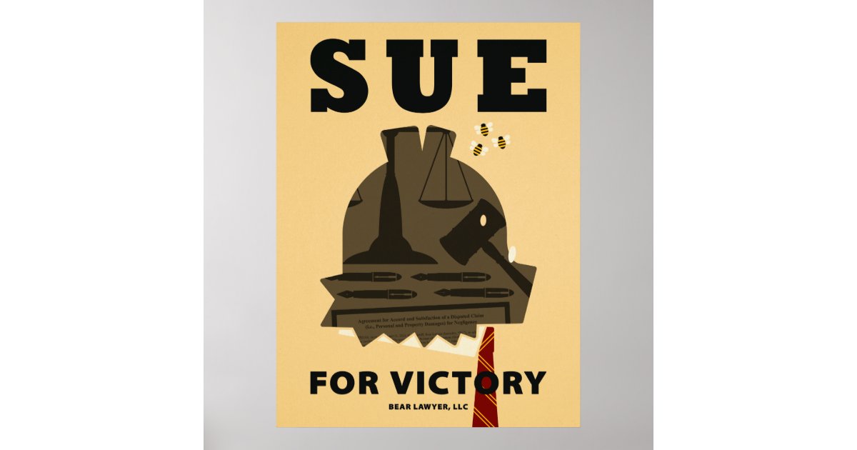 "Sue for Victory" Poster | Zazzle