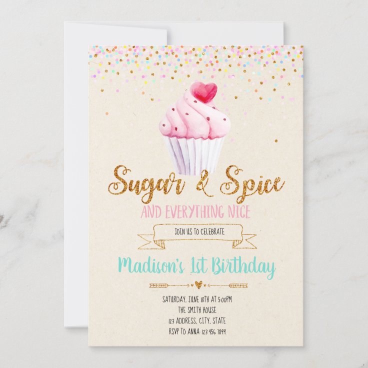 Sugar and spice party invitation | Zazzle