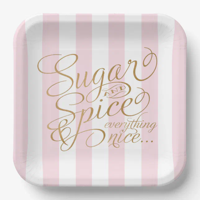 Sugar and Spice Pink Striped Paper Plates | Zazzle
