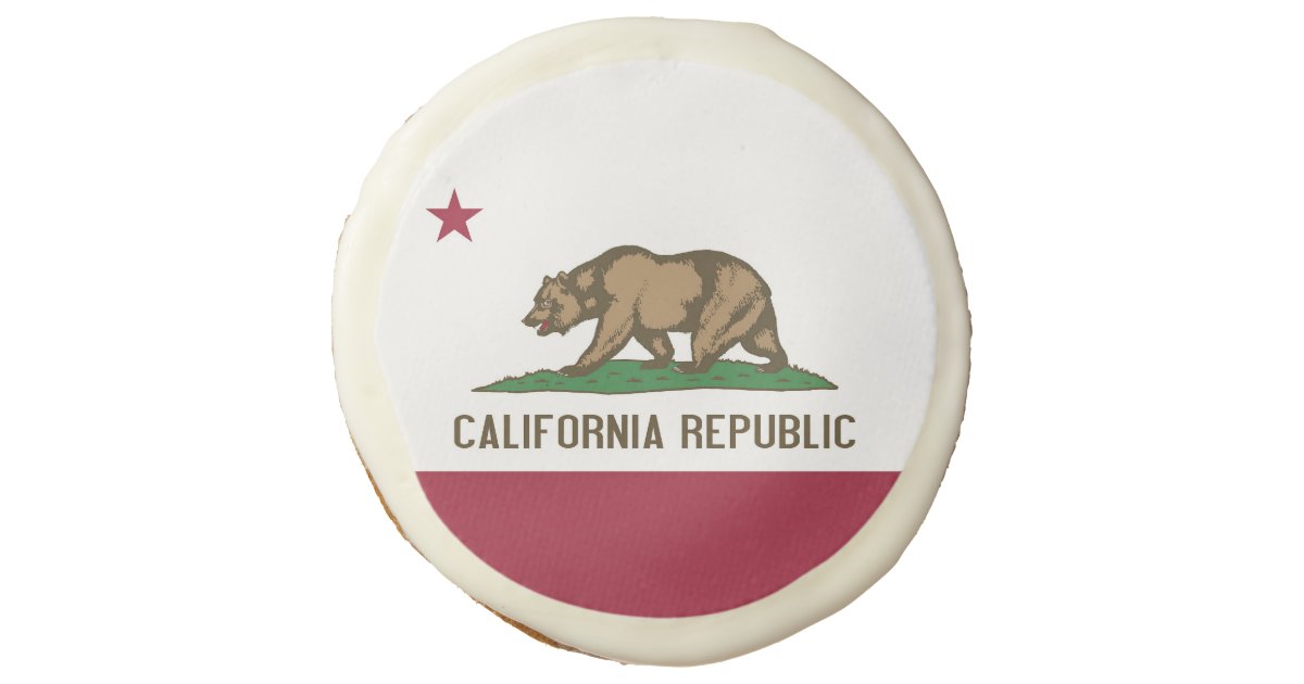 Sugar cookies with flag of California, USA | Zazzle
