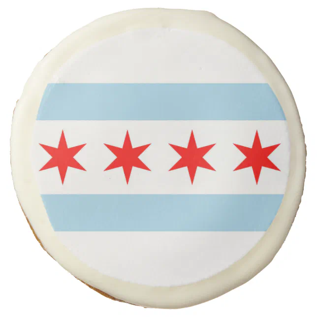 Sugar cookies with flag of Chicago, Illinois, USA | Zazzle