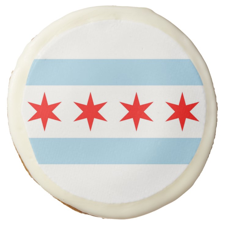 Sugar cookies with flag of Chicago, Illinois, USA | Zazzle