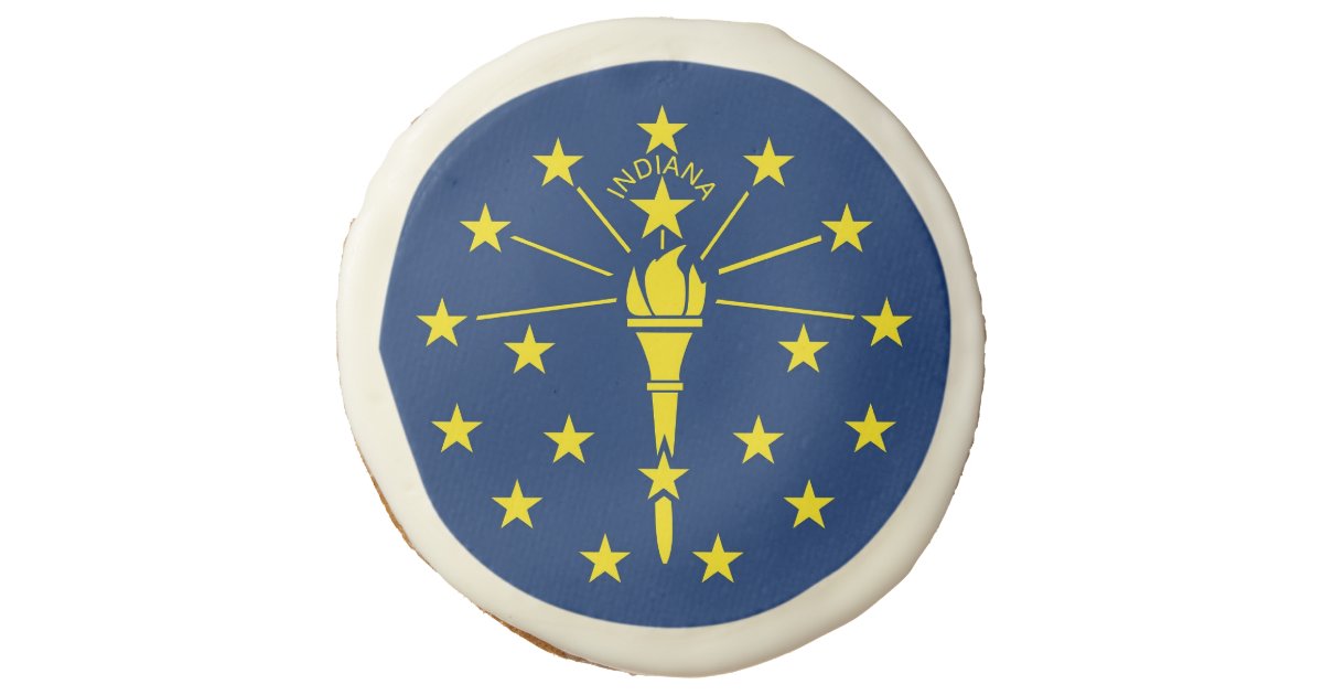 Sugar cookies with flag of Indiana, USA | Zazzle