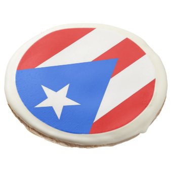 Sugar cookies with flag of Puerto Rico, USA | Zazzle
