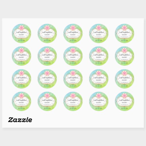 Sugar Iced Cookie Bakery Packaging Classic Round Sticker | Zazzle