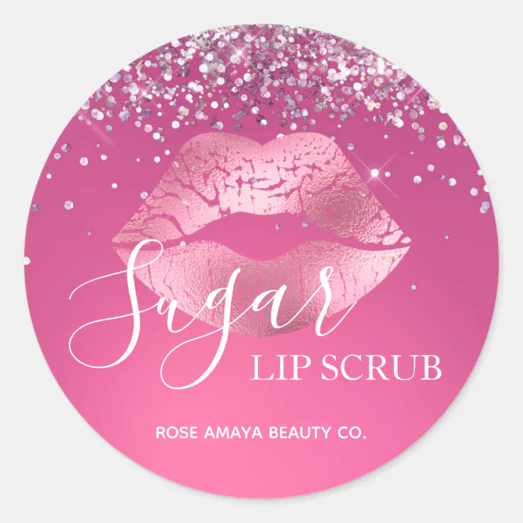 Sugar Lip Scrub Burgundy Elegance Glitter Sparkles Classic Round ...