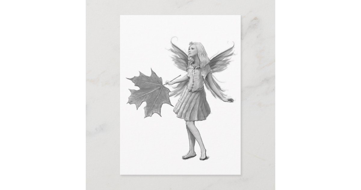 Sugar Maple Fairy with Leaf Postcard | Zazzle